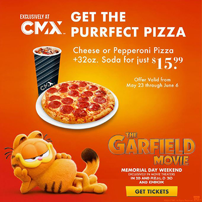 The Garfield Movie The Purrfect Pizza Menu! | Village at Leesburg